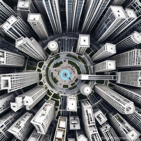 Symmetric Cityscape Architecture From Above Stable Diffusion Online