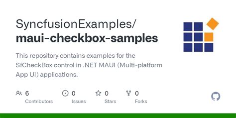 Github Syncfusionexamplesmaui Checkbox Samples This Repository