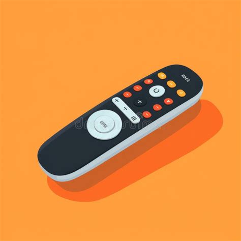 Flat Image Of A Remote Control For A Tv Set On An Orange Background