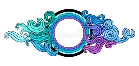 Frame With Wave Line Curls Color Striped Texture Stock Vector Illustration Of Ornament Wavy