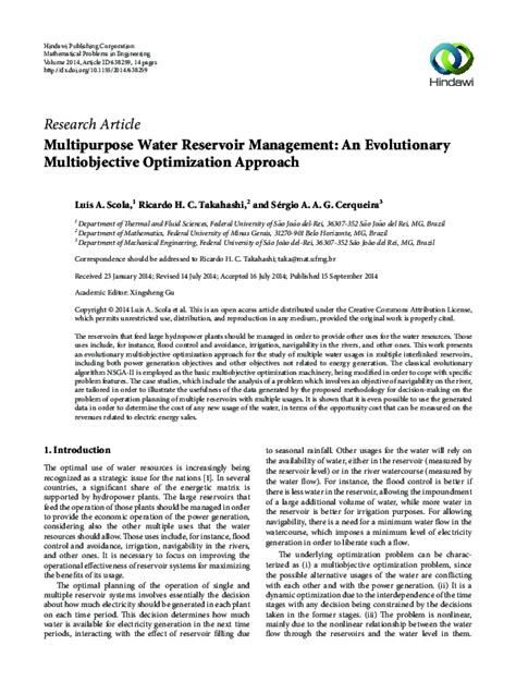 Pdf Multipurpose Water Reservoir Management An Evolutionary Multiobjective Optimization Approach