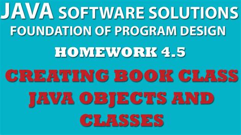 4 5 Java Creating Book Class Java Oop Objects Classes Setters Getters Youtube