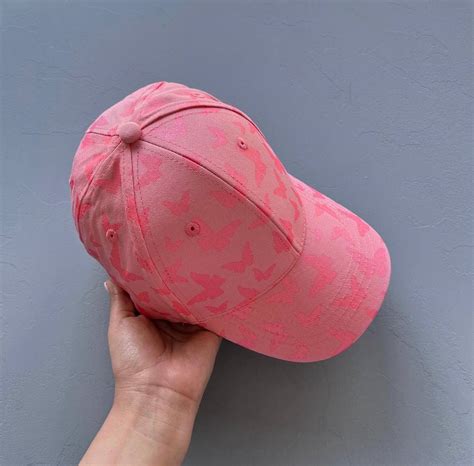 کلاه کپ کتان صورتی پروانه ژیکان
