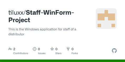 Github Tiluxxstaff Winform Project This Is The Windows Application For Staff Of A Distributor