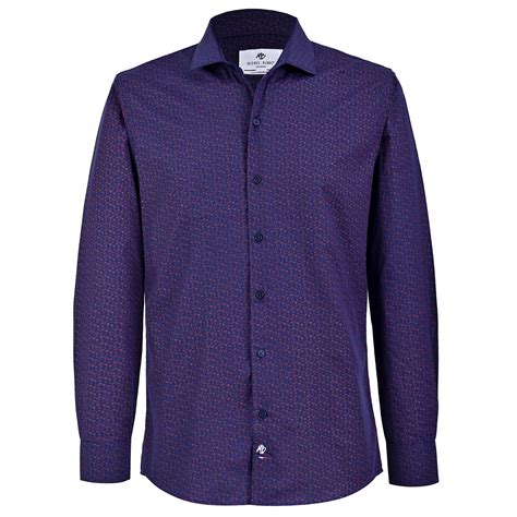 Camisa De Manga Larga Con Estampado De Palma Morada Michel Blanc