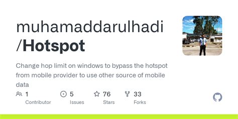 GitHub Muhamaddarulhadi Hotspot Change Hop Limit On Windows To Bypass The Hotspot From Mobile