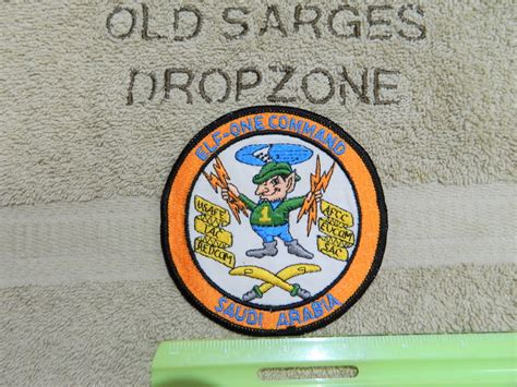 Usaf Patch Elf One Command Saudi Arabia Color Old Sarges Drop Zone
