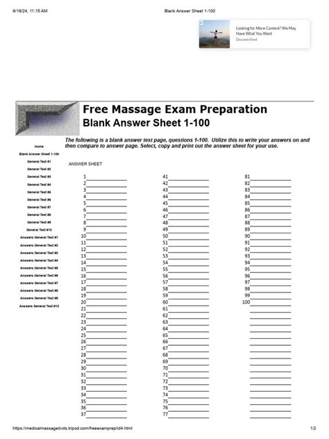 Blank Answer Sheet 1 100 Pdf Tests Qualifications