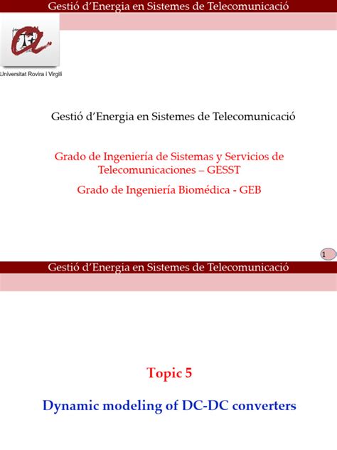 Topic 5 Dc Dc Converters Dynamic Modelinglecture 8 Pdf Electrical Network Nonlinear System