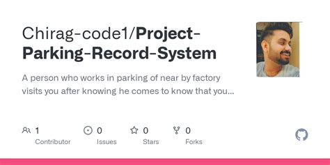 GitHub Chirag Code1 Project Parking Record System A Person Who Works