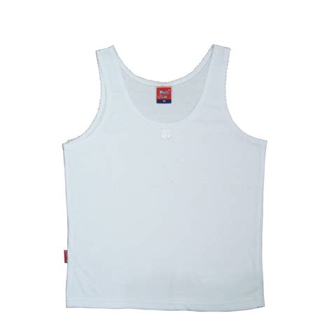 100 Cotton Inner Girl Singlet School White Umur 4 14 Yrs Pakaian Dalam Innerwear Shopee