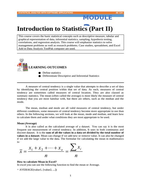 Week 4 Measures Of Central Tendency With Assessment Pdf Standard