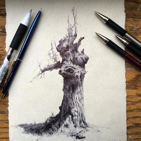 Artist Reflects On Life During Pregnancy By Drawing Trees From Around