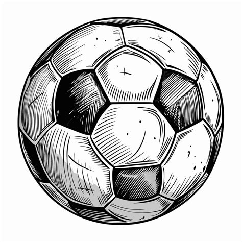 Vintage Sketch Of A Classic Soccer Ball Black And White Hand Drawn