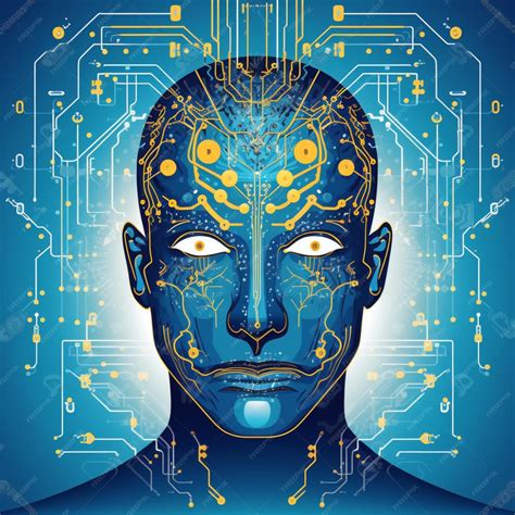 Синяя иллюстрация об искусственном интеллекте и полупроводниках генеративный искусственный