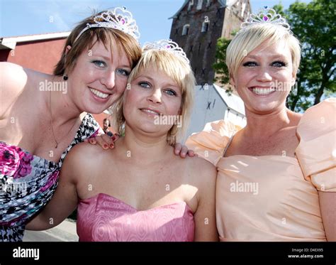 Danish Girls Wearing Tiaras Pictured In Mogeltonder Denmark 24 May