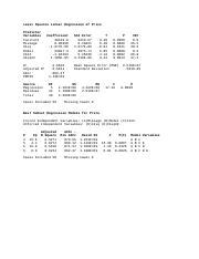 Quiz Docx Least Squares Linear Regression Of Course Hero