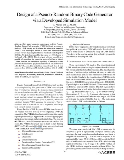 Pdf High Performance Pseudo Random Code Generator