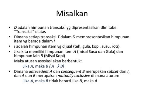 Contoh Algoritma Asosiasi Pada Data Mining Pptx