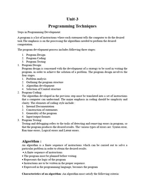 C Programming Unit 3 Pdf Computer Program Programming
