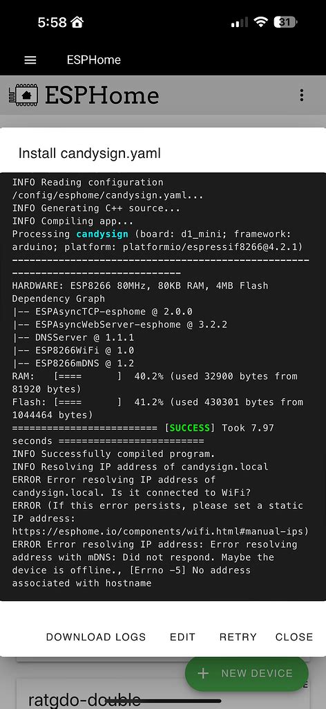 resolving ip address and connection reliability esphome home assistant community