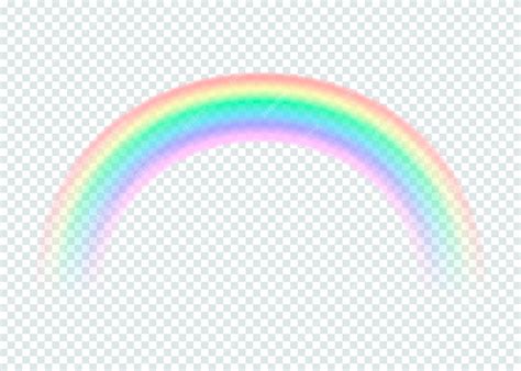 투명 한 배경 벡터 일러스트 레이 션에 고립 된 투명 무지개 프리미엄 벡터