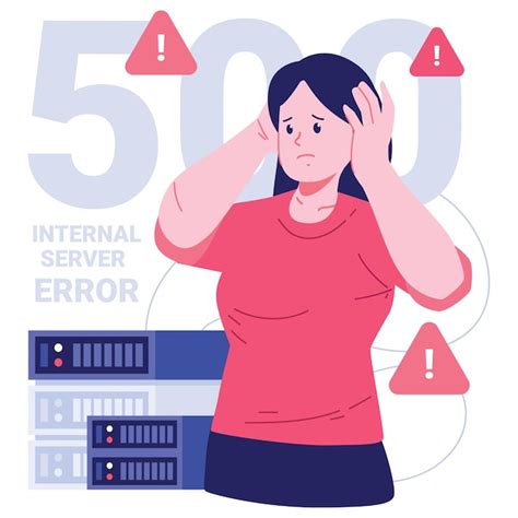 Premium Vector Error 500 Character Illustration