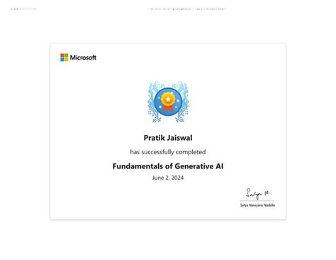 Earned Fundamentals Of Generative Ai Badge Pratik Jaiswal Posted