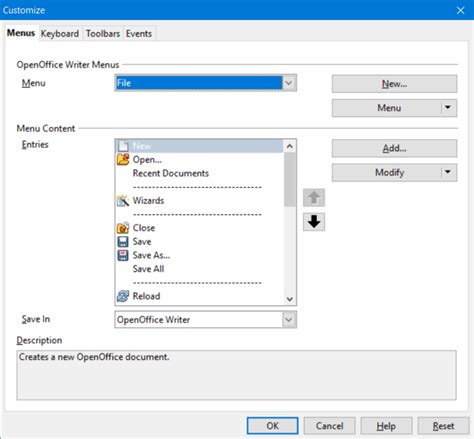 Customizing The User Interface Apache Openoffice Wiki