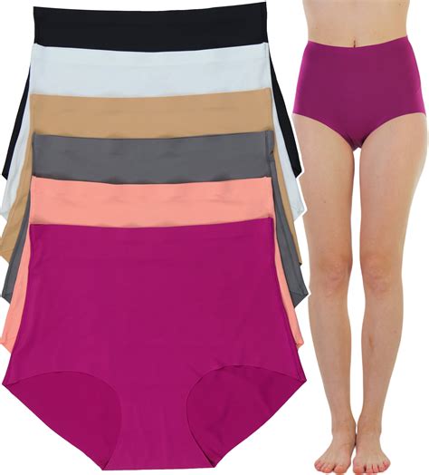 Tobeinstyle Womens 6 Pack High Laser Cut Panties Assorted 2x Large