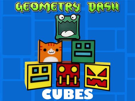 Geometry Dash 3d Printed Toy Collectible Cubes 2x2x2 In Gamer
