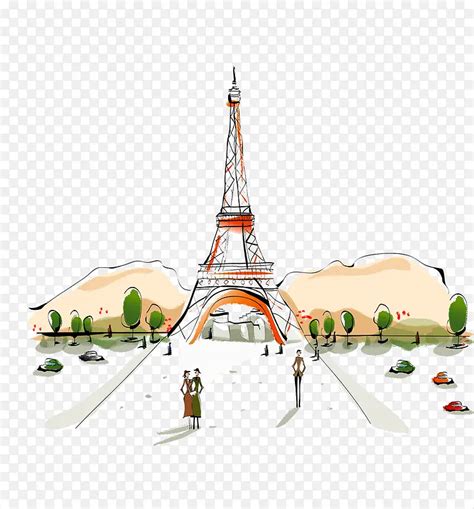 手绘埃菲尔铁塔插画png图片素材下载 图片编号10639266 Png素材网