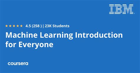 Machine Learning Introduction For Everyone Coursera