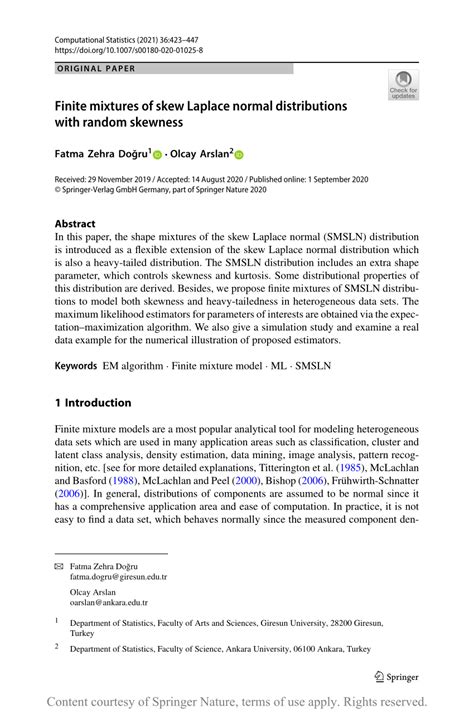 Finite Mixtures Of Skew Laplace Normal Distributions With Random