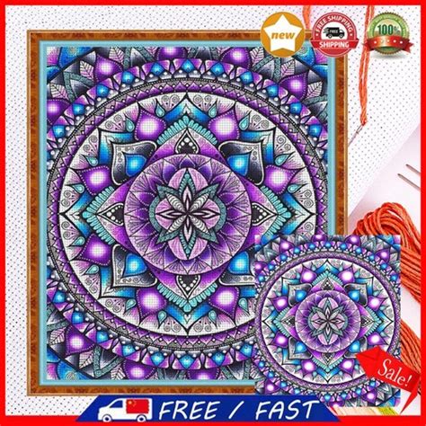 11ct Counted Mandala Embroidery Diy Full Cross Stitch Cotton Thread Wall Art Set Ebay