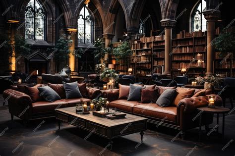 Premium Photo Expose Brick Decoration Style In Traditional Old Library Inspiration Ideas