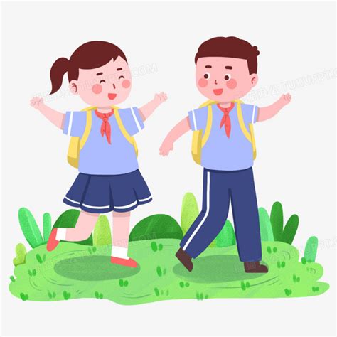手绘卡通可爱学生上学场景元素PNG图片素材下载 卡通PNG 熊猫办公