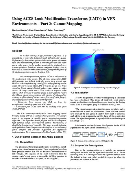 Pdf Using Aces Look Modification Transforms Lmts In Vfx