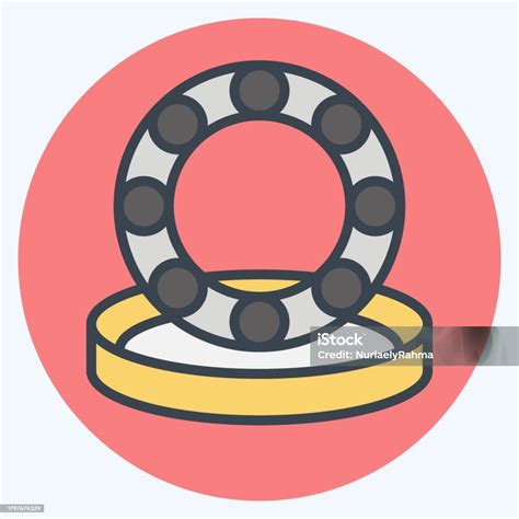 아이콘 휠 베어링 자동차 정비 기호와 관련이 있습니다 색상 메이트 스타일 심플한 디자인 편집 가능 간단한 일러스트레이션 3차원 형태에 대한 스톡 벡터 아트 및 기타 이미지