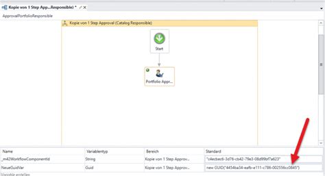 Neue Guid Variable im Workflow Studio erstellen statisch befüllen