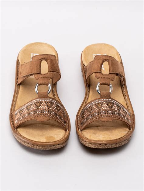 Köp Rieker Bruna Slip In Sandaler Med Pärlor
