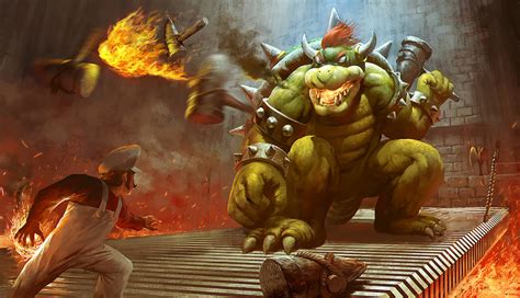Mario And Bowser Mario And More Drawn By Noba Danbooru