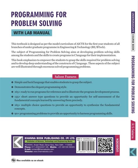 Programming For Problem Solving With Lab Manual English