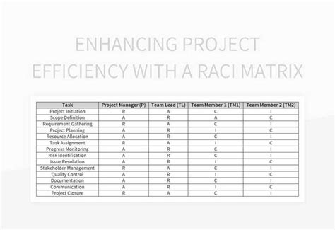 Enhancing Project Efficiency With A Raci Matrix Excel Template Free