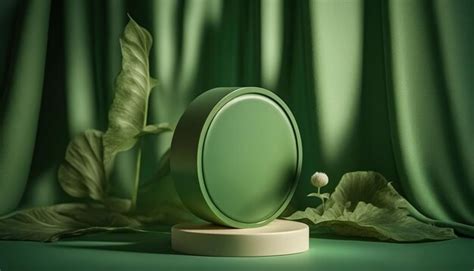 Premium Photo A Green Tin With A White Lid Sits On A Green Table