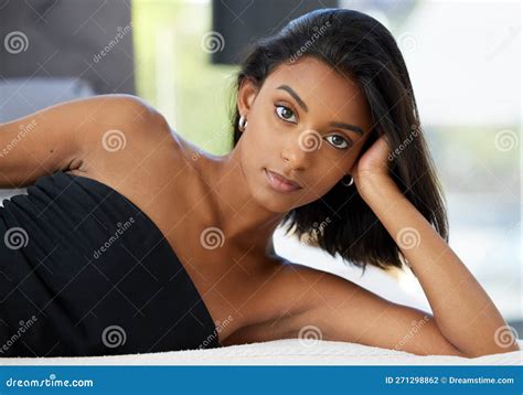 Sexy Seductive And Portrait Of A Woman On A Bed For Relaxation