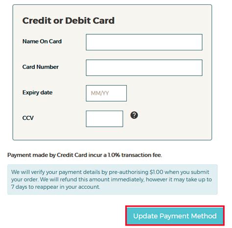 Changing Your Payment Method