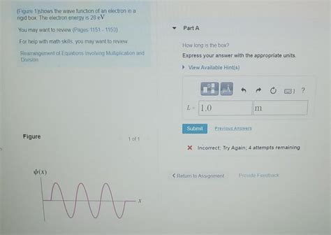 Solved Part A Figure 1 Shows The Wave Function Of An