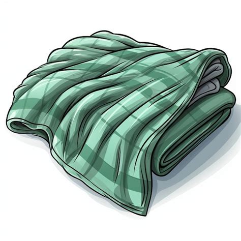 Premium Vector Green Color Blanket Cartoon Vector White Background Isola