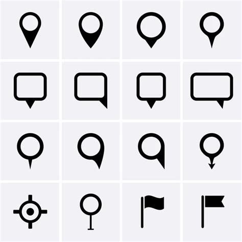Vector Map Pointer Icons Set Stock Vector Roxiller